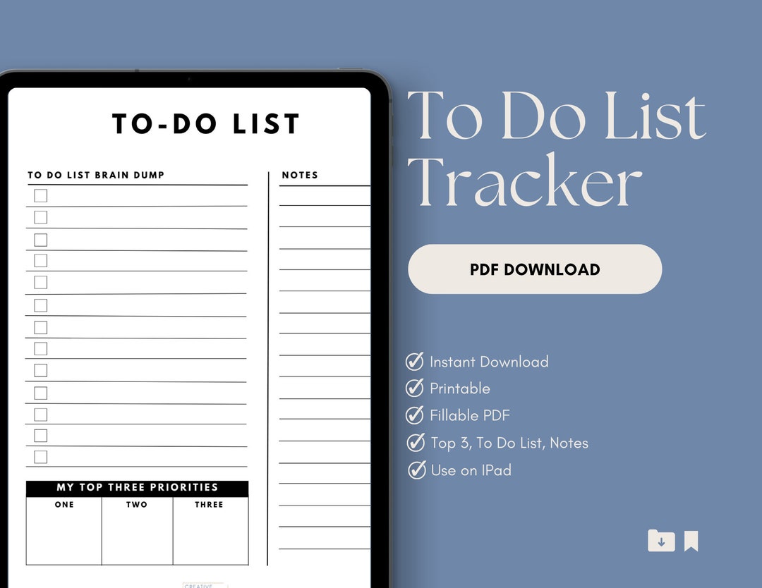Daily To-do List Printable, Weekly Task Checklist, Undated Planner ...