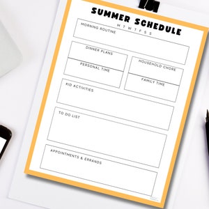 Summer Daily Schedule Mom Summer Planner Template Summer to - Etsy