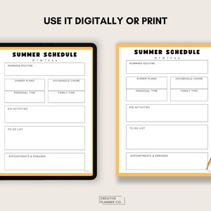 Summer Daily Schedule Mom Summer Planner Template Summer to - Etsy