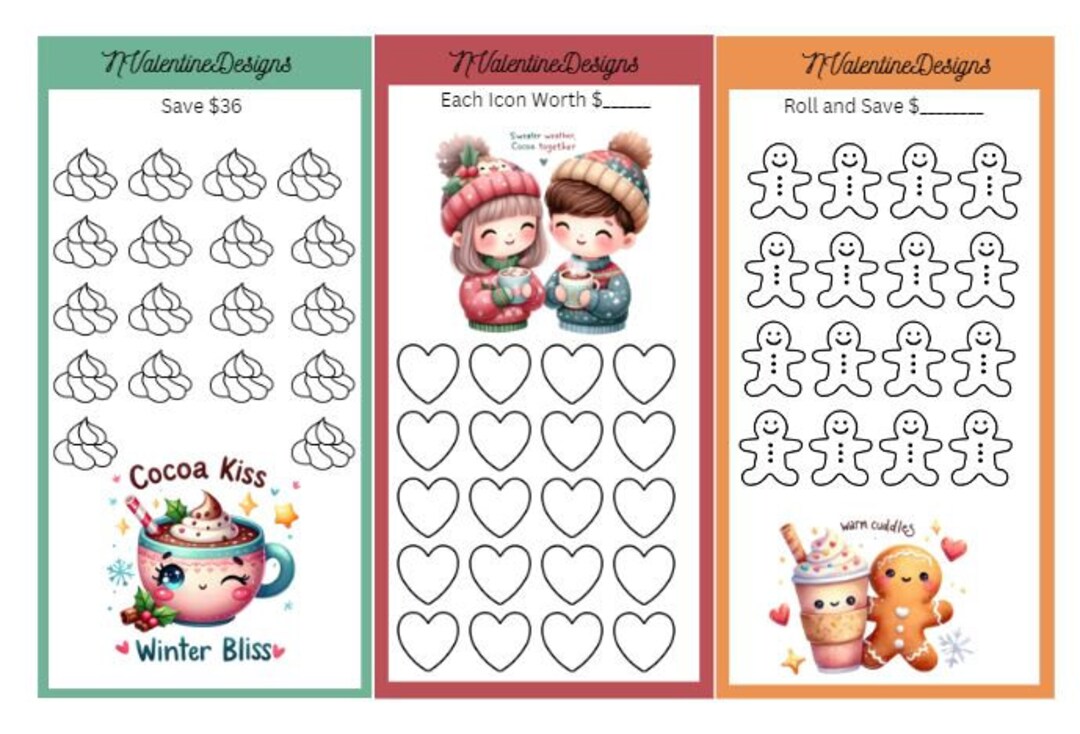 Hot Cocoa Winter Savings Challenge Minis - Etsy
