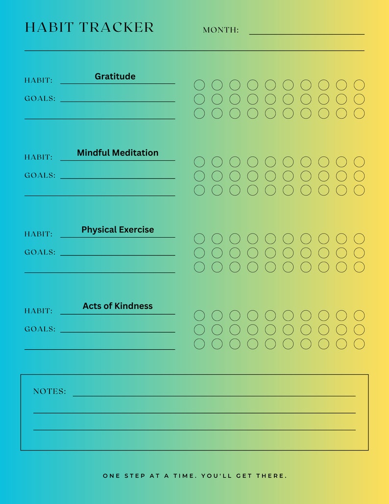 Minimalist Habit Tracker - Etsy