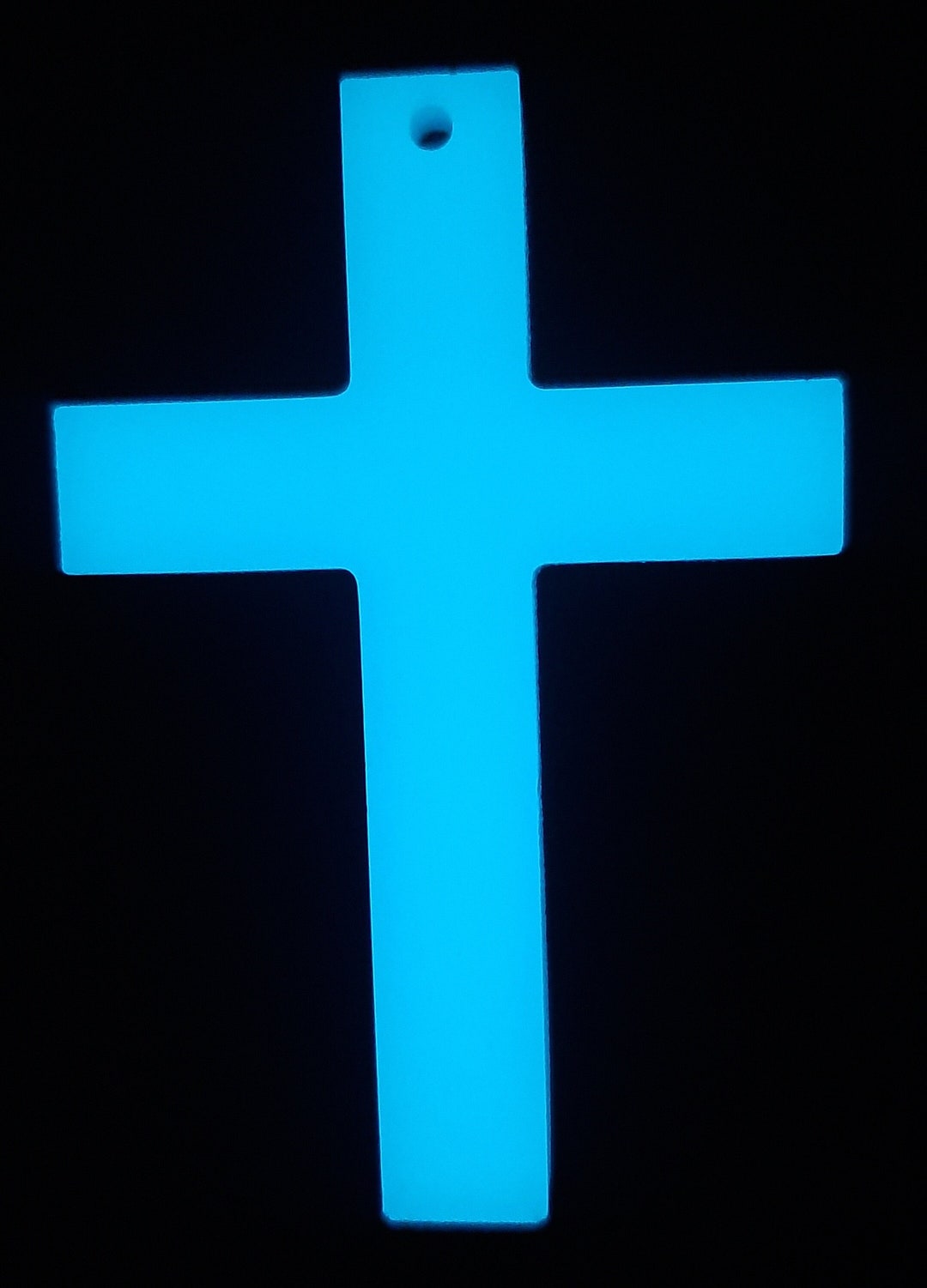 Glow in Dark Cross sky Blue Phosphorescent Cross for Car - Etsy