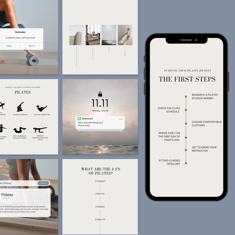 Pilates Instagram Post Templates Pilates Instagram Template - Etsy ...