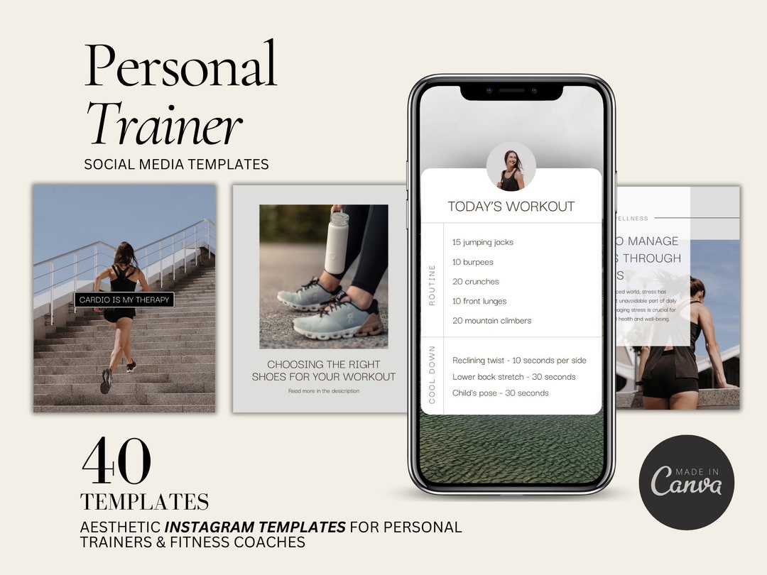Personal Trainer Instagram Templates, Fitness Coach Social Media ...