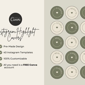 Wellness & Fitness Instagram Highlight Covers, Instagram Templates for ...