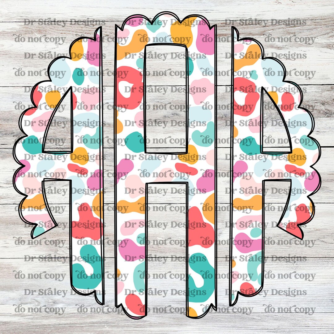 Leopard Scallop Monogram PNG - Summer Alphabet (digital Download) - Etsy