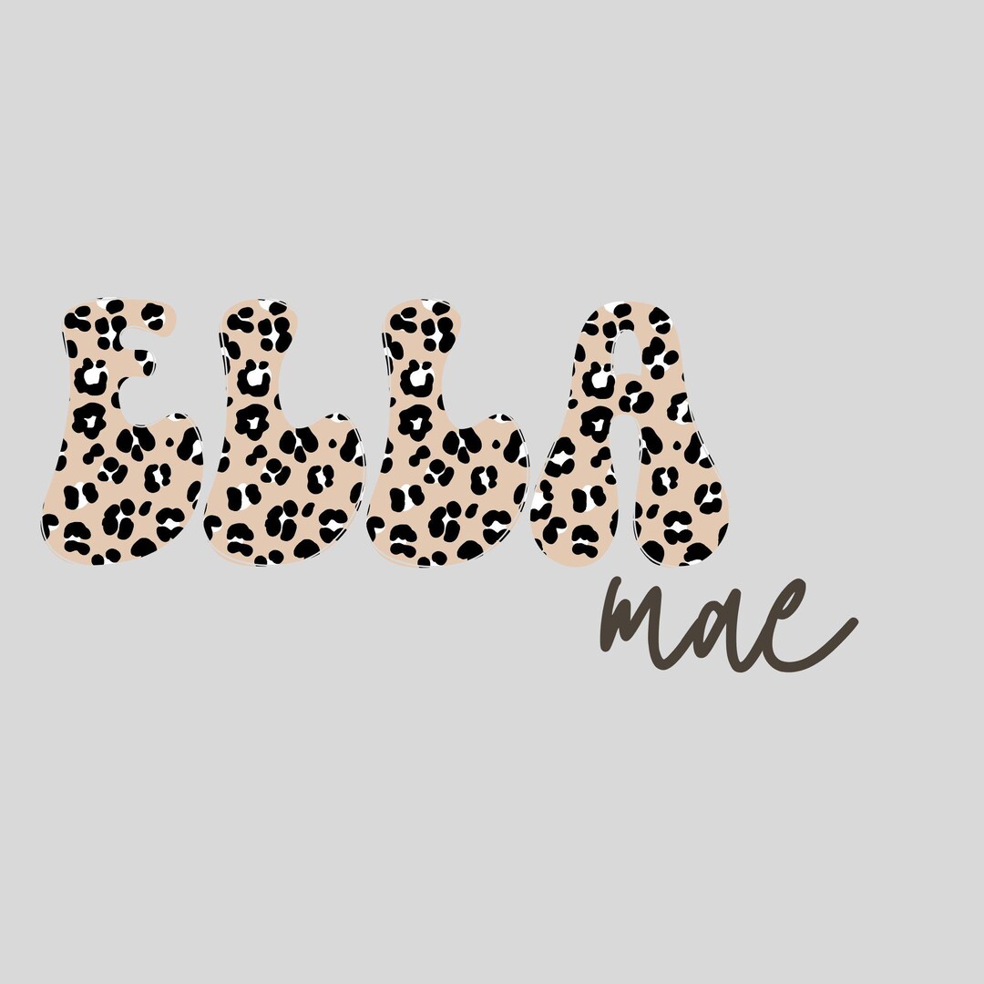 Custom Leopard Print Name Monogram (PNG) - Etsy