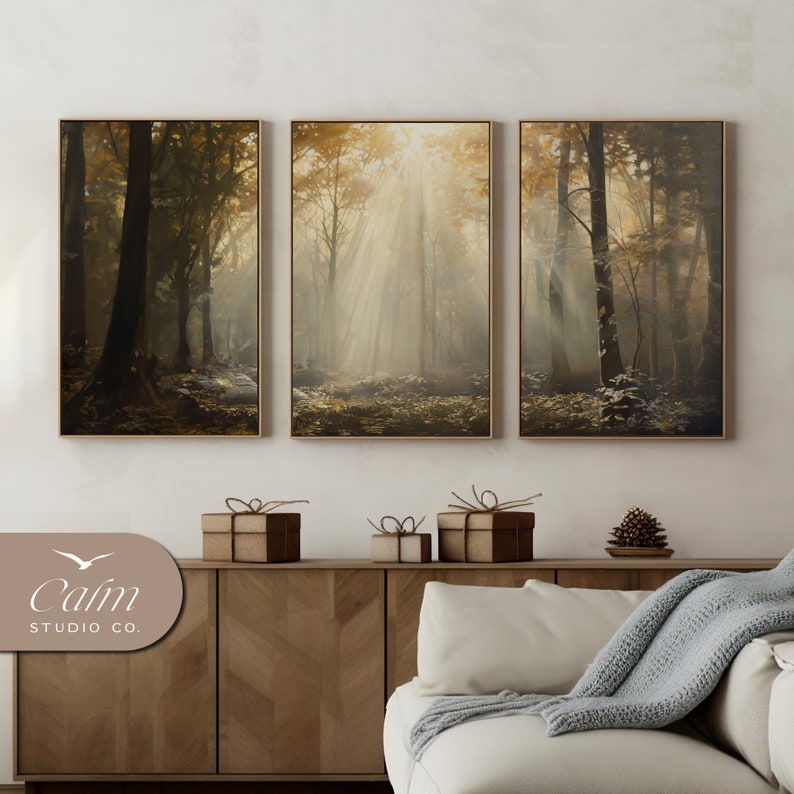 Sunshine Nature Woodsy Sunlit Trees PRINTABLE Wall Decor Aesthetic ...