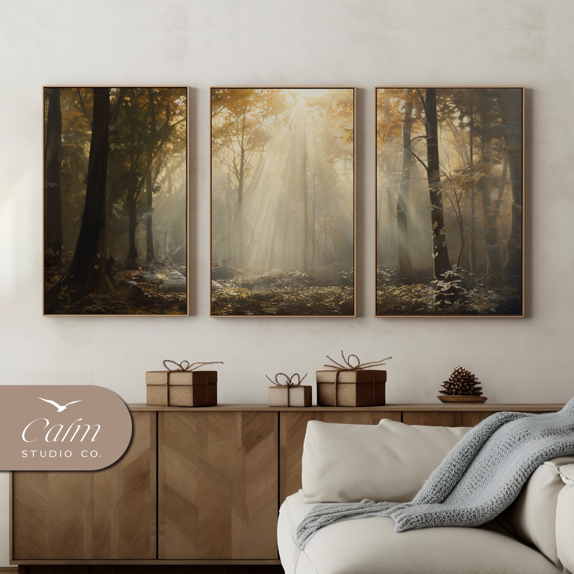 Sunshine Nature Woodsy Sunlit Trees PRINTABLE Wall Decor Aesthetic ...