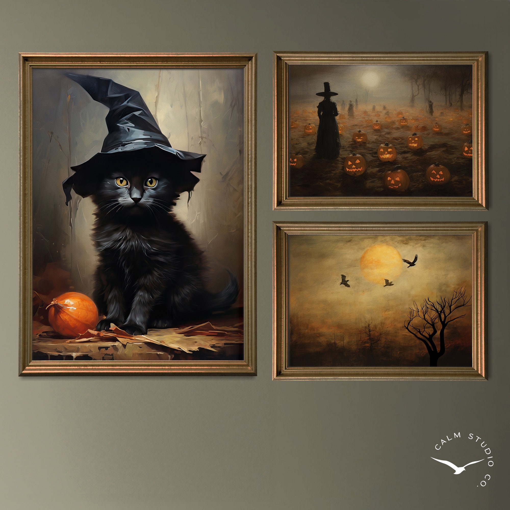 Scary Halloween Gallery Wall Prints SET of 10, Spooky Halloween Wall ...