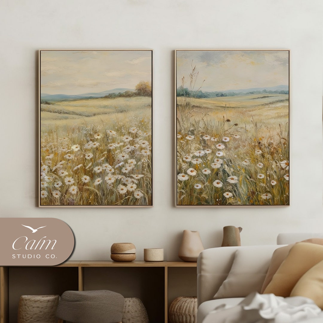 Artful Spring Meadows Sunny Field Wall Decor, Natures Landscape ...