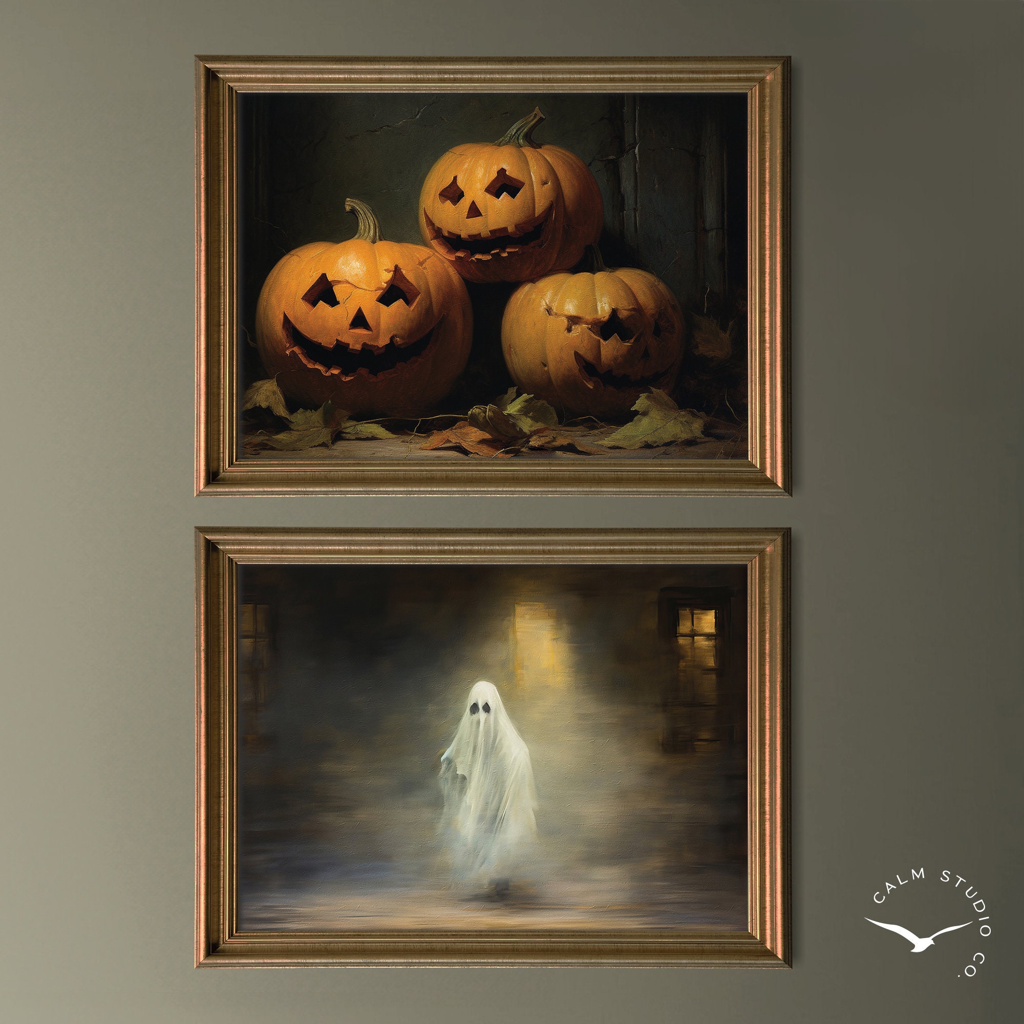 Scary Halloween Gallery Wall Prints SET of 10, Spooky Halloween Wall ...
