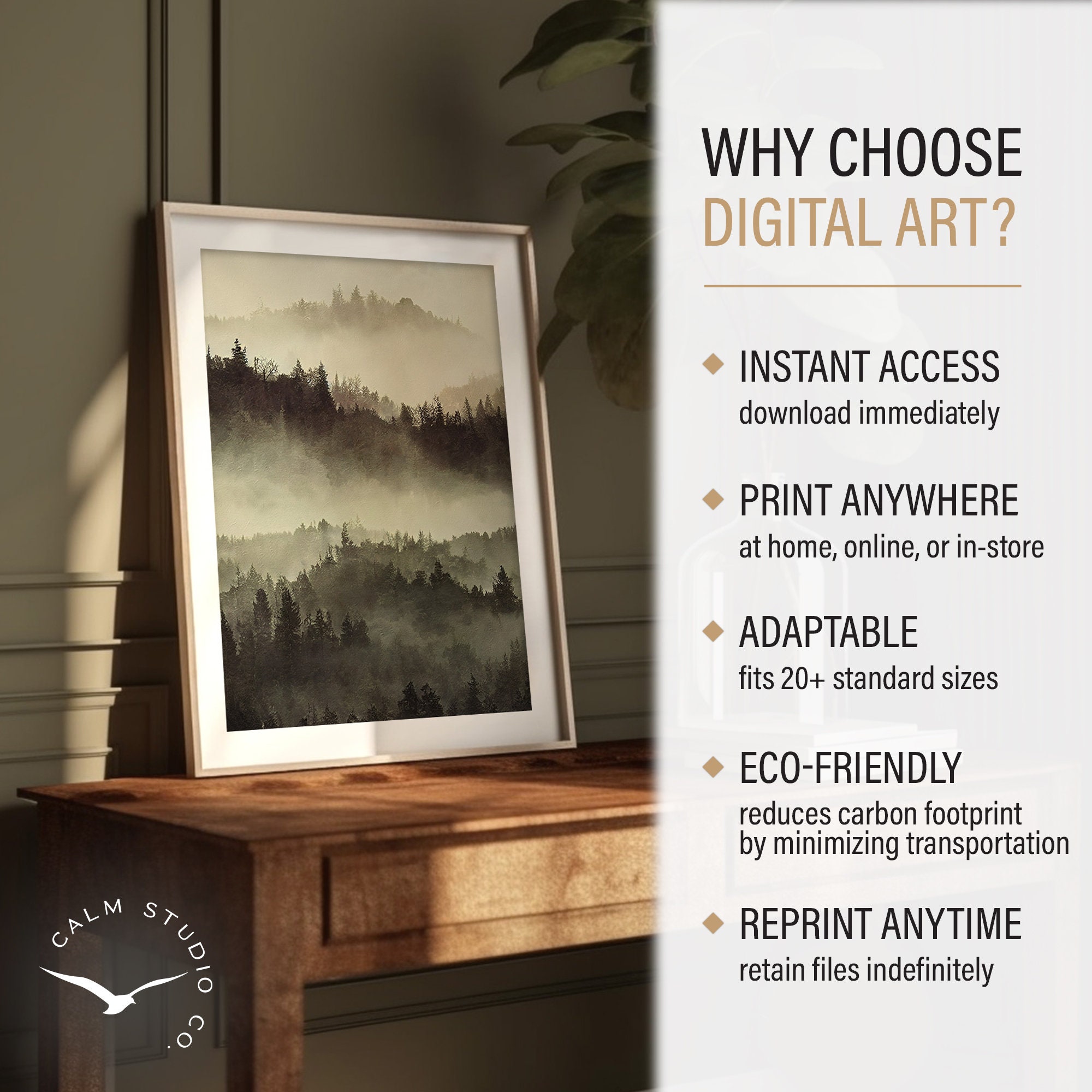 Green Forest, Natures Landscape Printables, Wall Decor Aesthetic ...