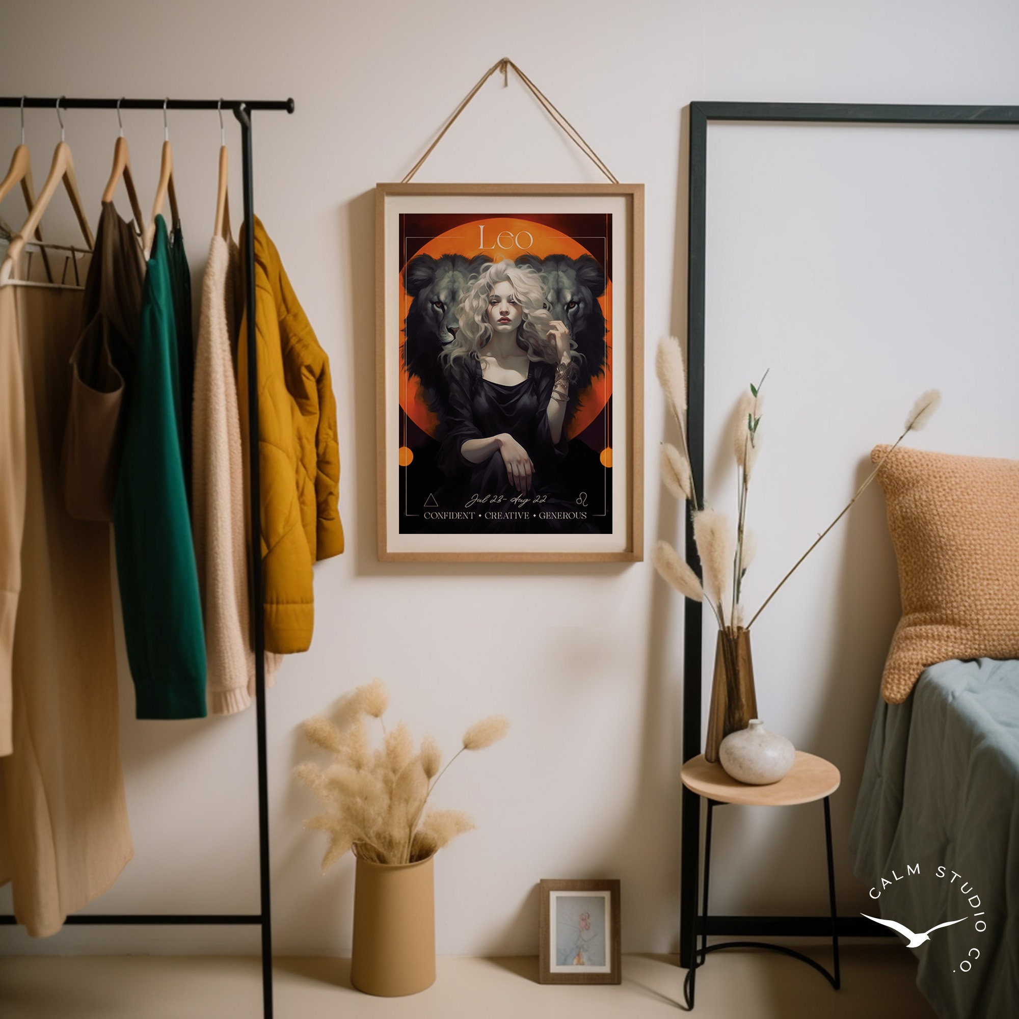 LEO Art Zodiac Sign Poster Digital Download Star Sign Print - Etsy