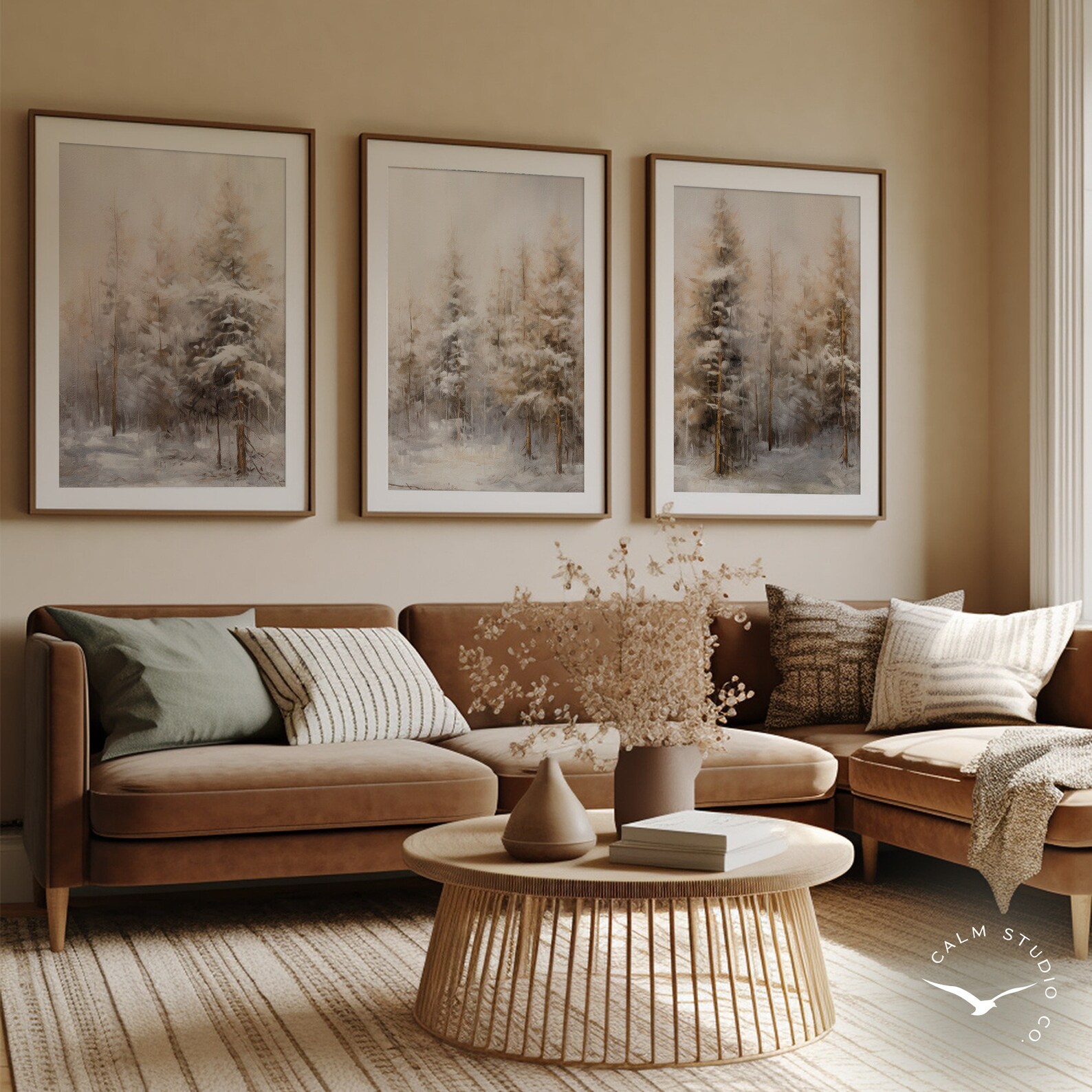 Winter Forest Artful Print, Pine Forest Set of 3 Prints, Christmas ...