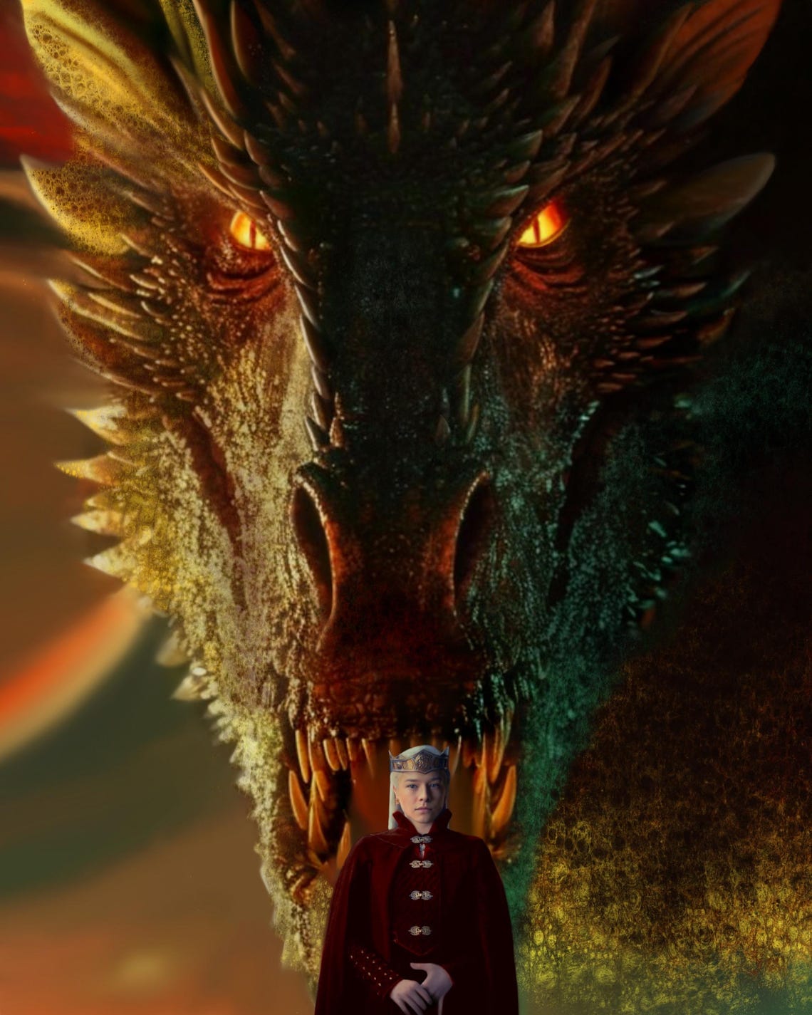 Rhaenyra Targaryen & Vermithor the Bronze Fury, House of the Dragon. - Etsy