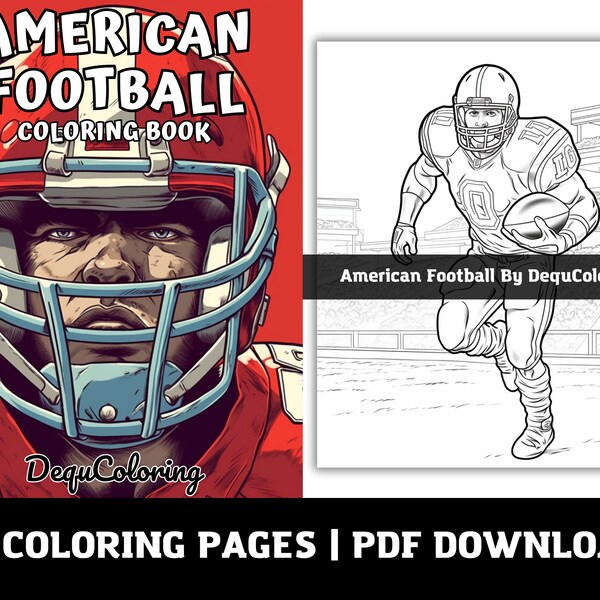 American Football Coloring Pages - Etsy