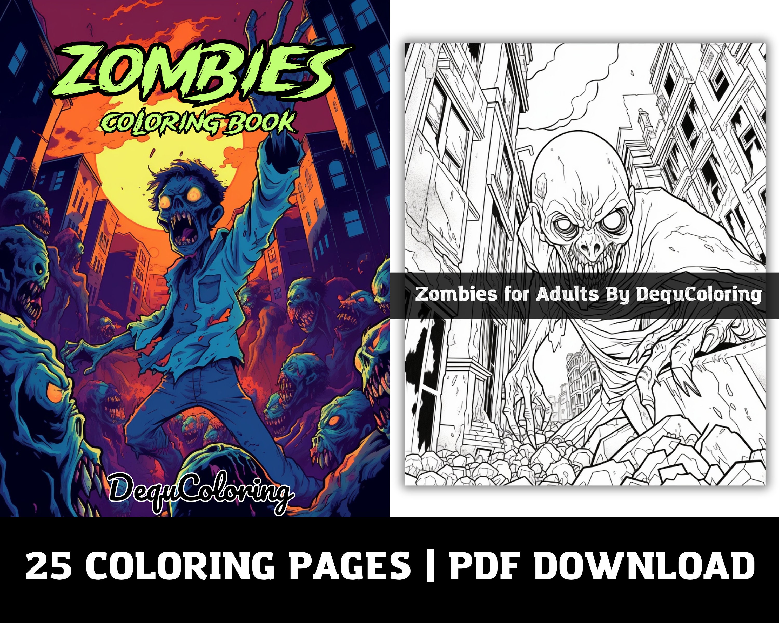 Adult Coloring Pages Zombies