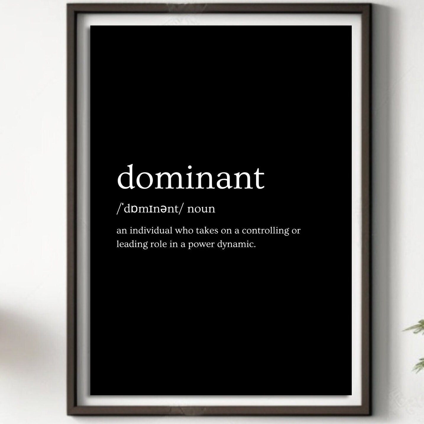 Dominant Definition Posters | Instant Printable Download | Kinky Wall ...