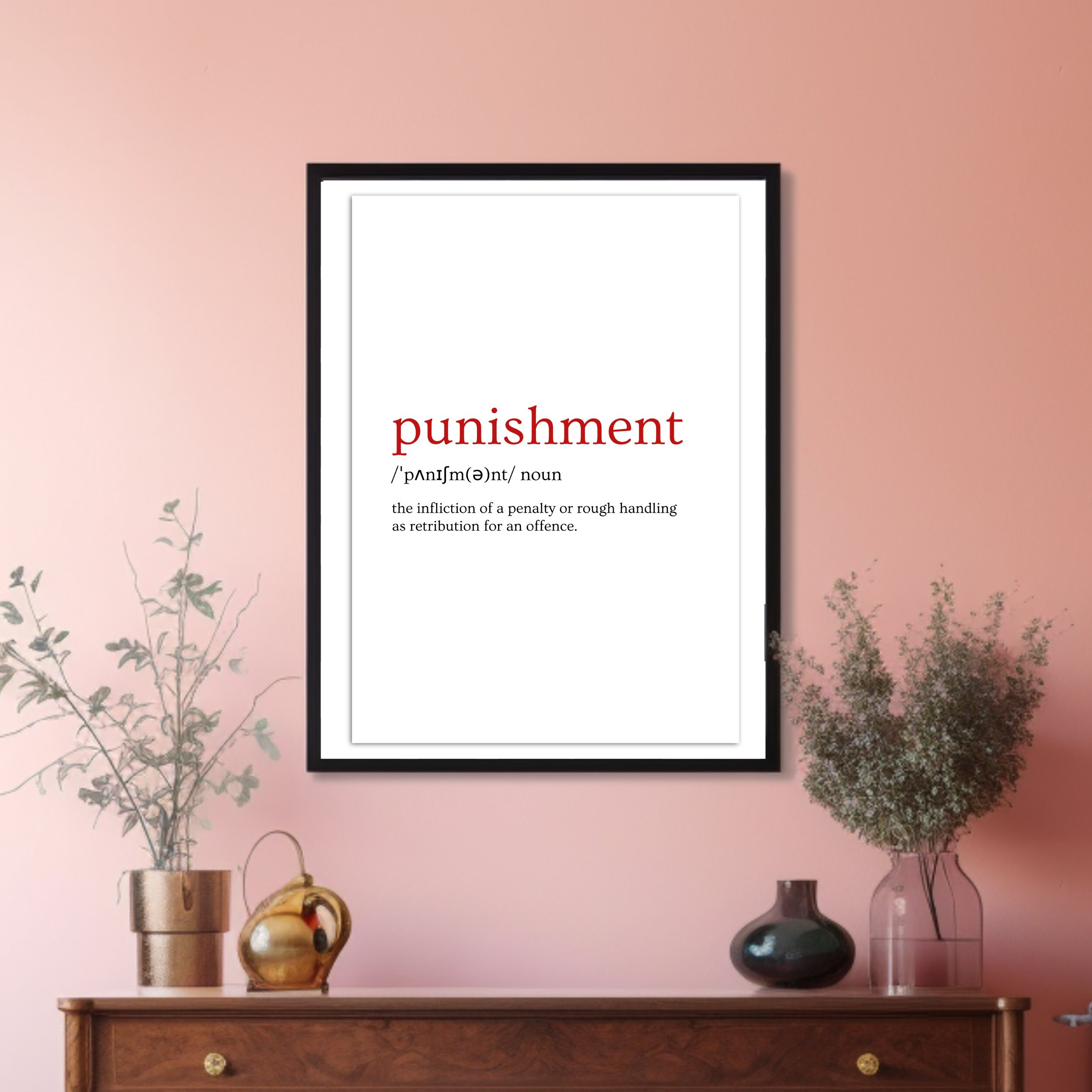 Punishment Definition Posters Instant Printable Download - Etsy UK