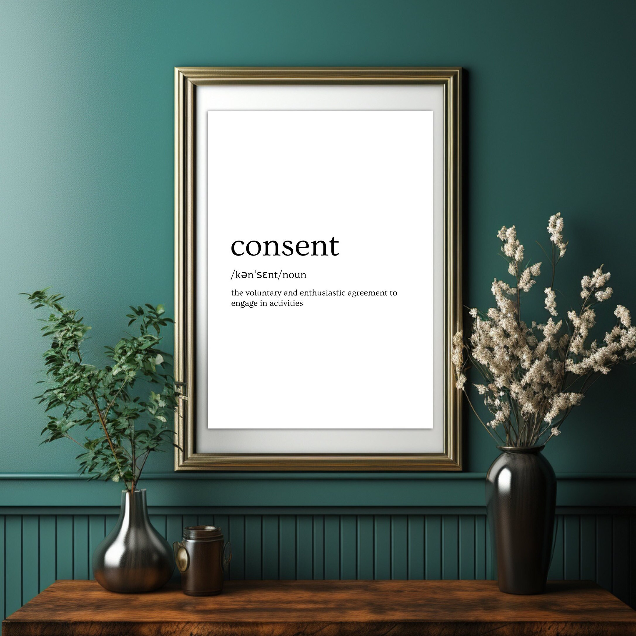 Consent (noun) Definition Posters | Instant Printable Download | Kinky ...