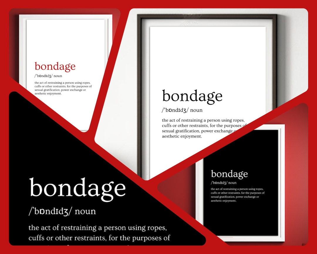 Set of 5 Bondage Definition Posters | Instant Printable Download | Kinky Wall Art | Dominant ...