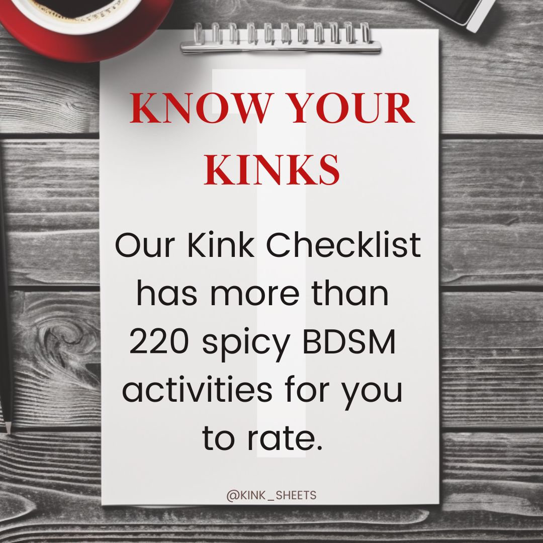 The Kink Checklist 225 Kinky Activities to Rate BDSM Instant Download Submissive Discipline ...