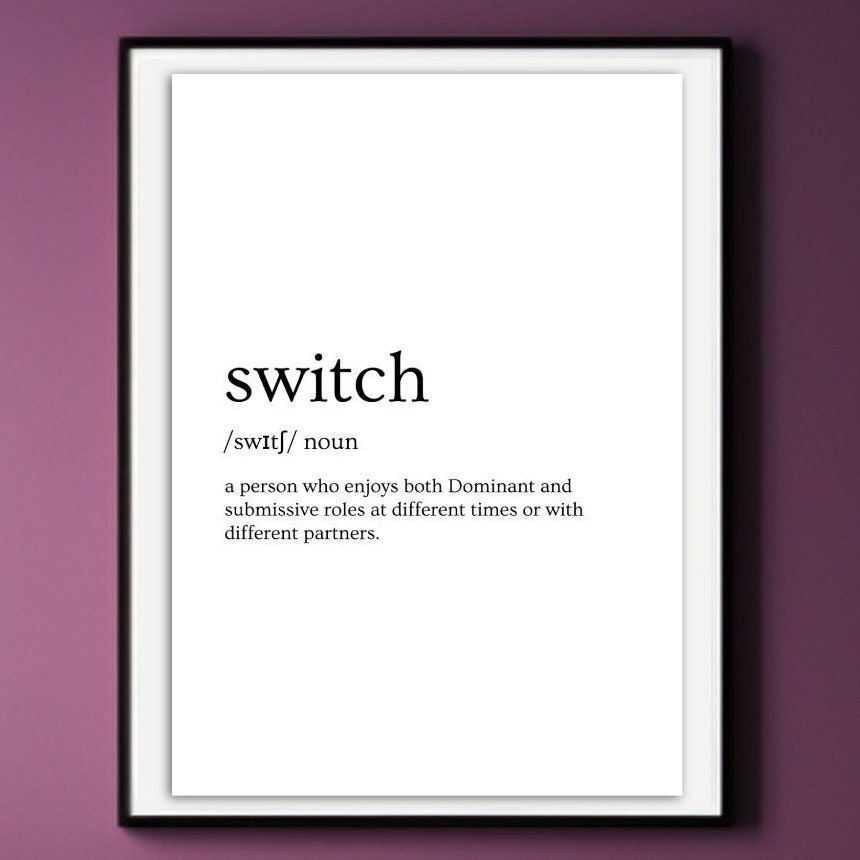 Switch Definition Posters | Instant Printable Download | Kinky Wall Art ...