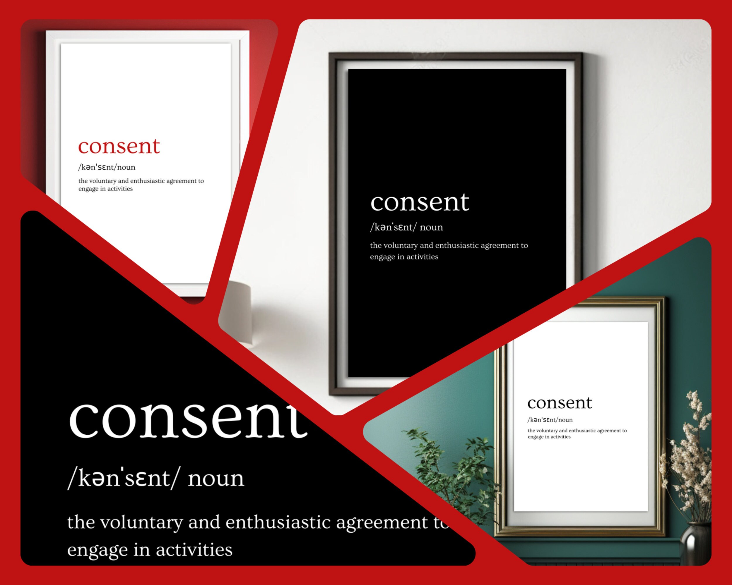 Consent (noun) Definition Posters | Instant Printable Download | Kinky ...