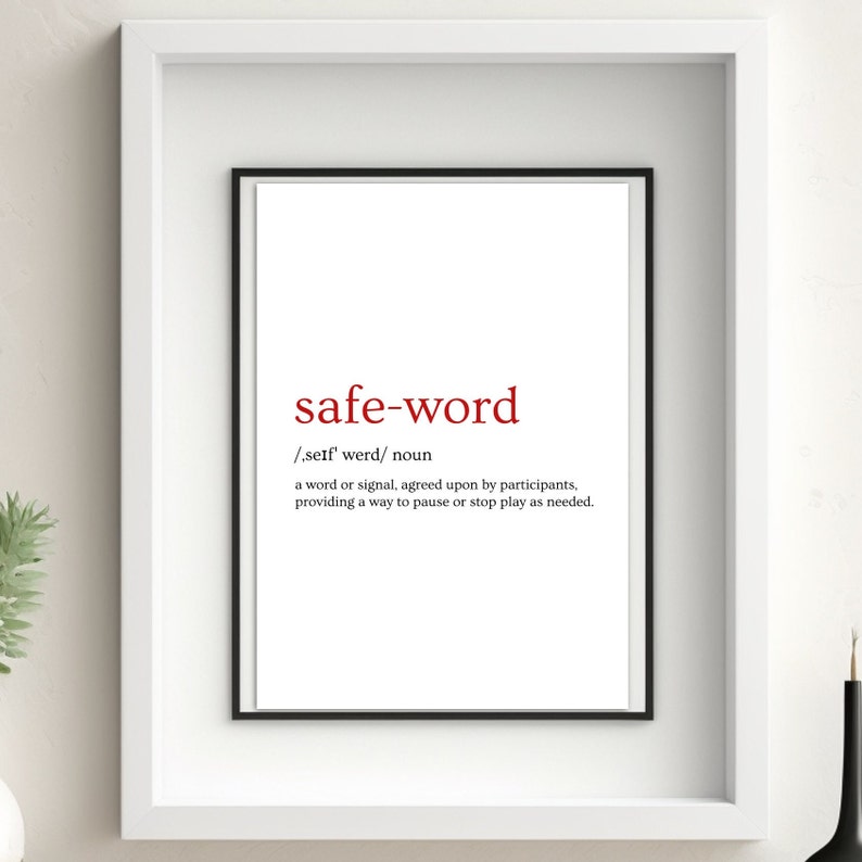 Safeword Definition Posters | Instant Printable Download | Kinky Wall ...