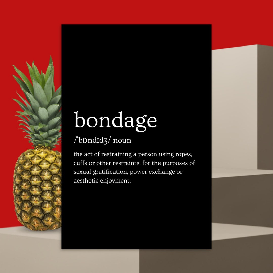 Bondage Postcard | Black | White | Kink Terminology Definition | Note ...