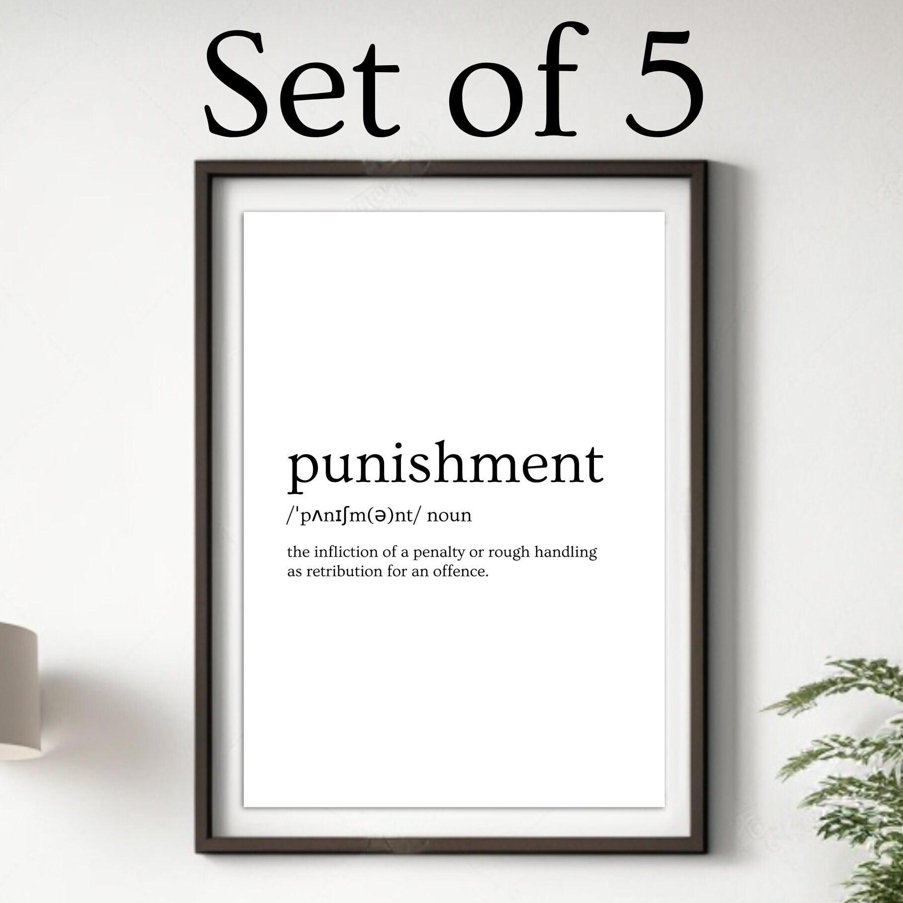 Punishment Definition Posters Instant Printable Download - Etsy UK
