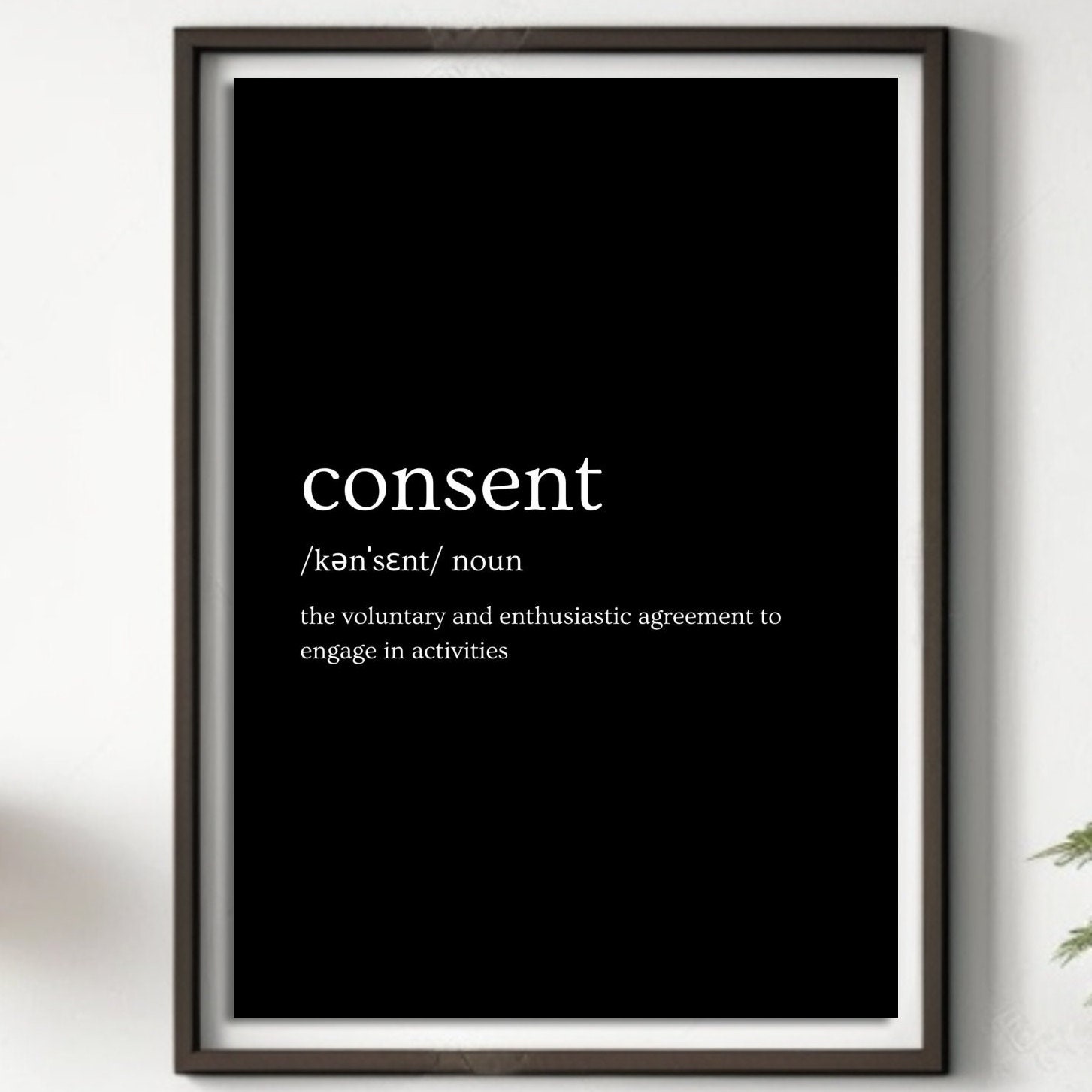 Consent (noun) Definition Posters | Instant Printable Download | Kinky ...