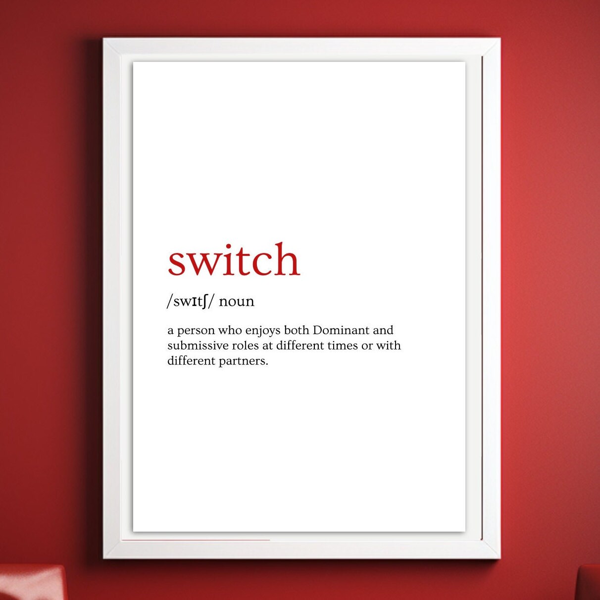 Switch Definition Posters | Instant Printable Download | Kinky Wall Art ...