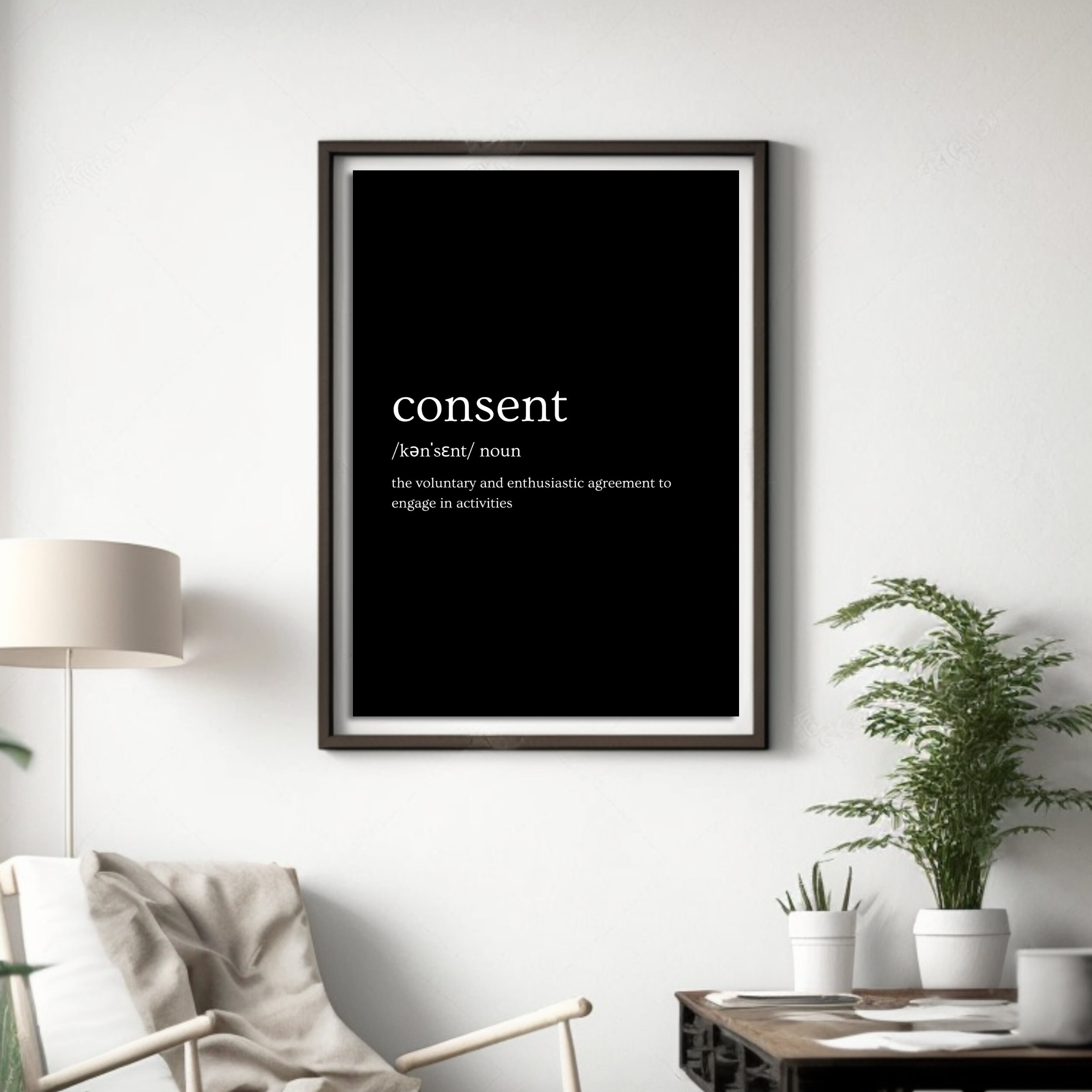 Consent noun Definition Posters Instant Printable Download - Etsy