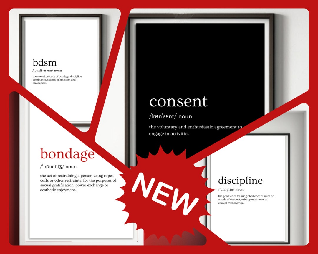 Consent (noun) Definition Posters | Instant Printable Download | Kinky ...