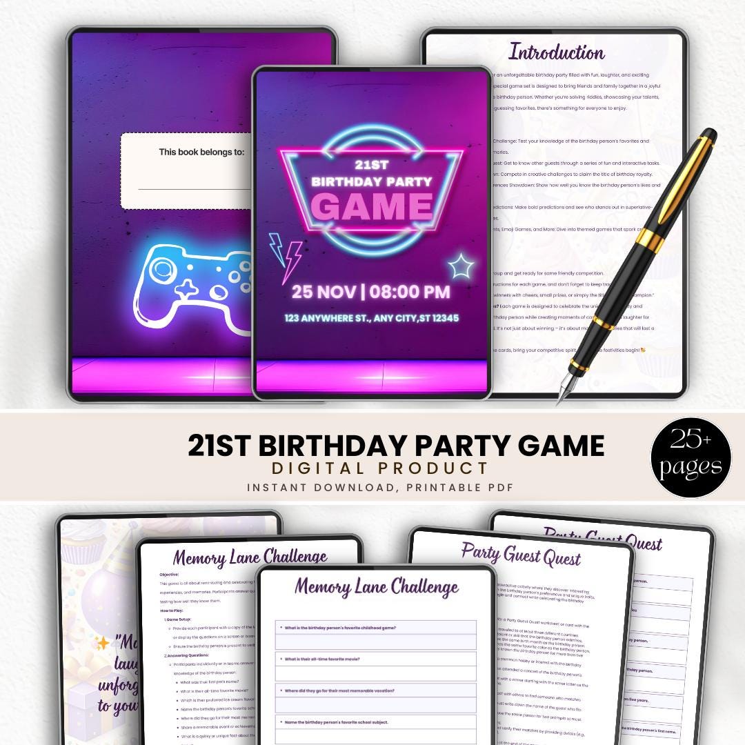 21st Birthday Trivia Game | Fun Adult Party Games (digital Download) - Etsy