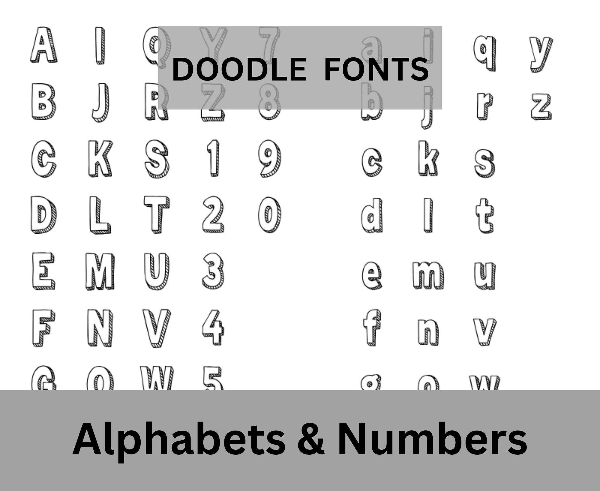 Doodle Font Svg Png Pdf Dxf Alphabet - Etsy