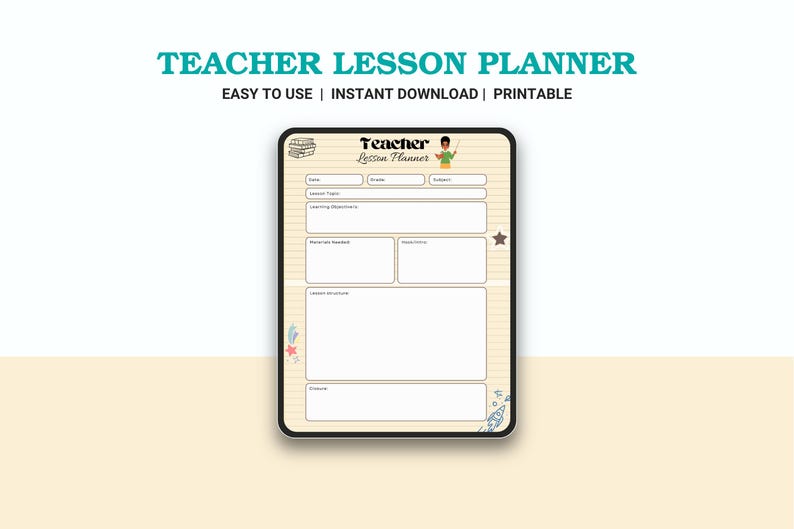 Teacher Lesson Planner PDF – Daily Lesson Plan Template, Homeschool ...