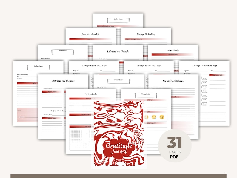 Gratitude Journal Printable With Prompts | Daily Reflection ...