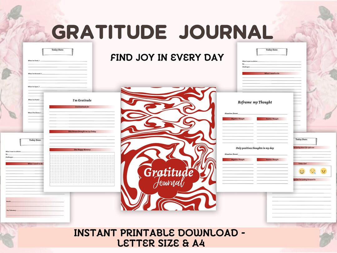 Gratitude Journal Printable With Prompts | Daily Reflection ...