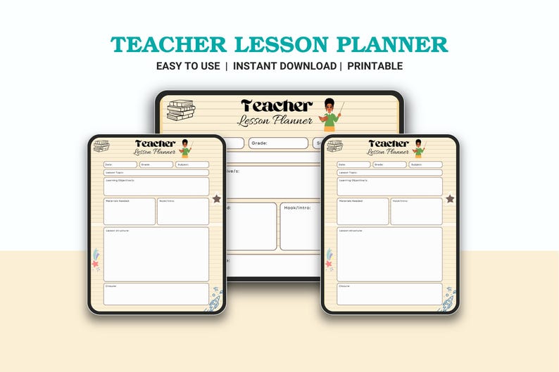 Teacher Lesson Planner PDF – Daily Lesson Plan Template, Homeschool ...