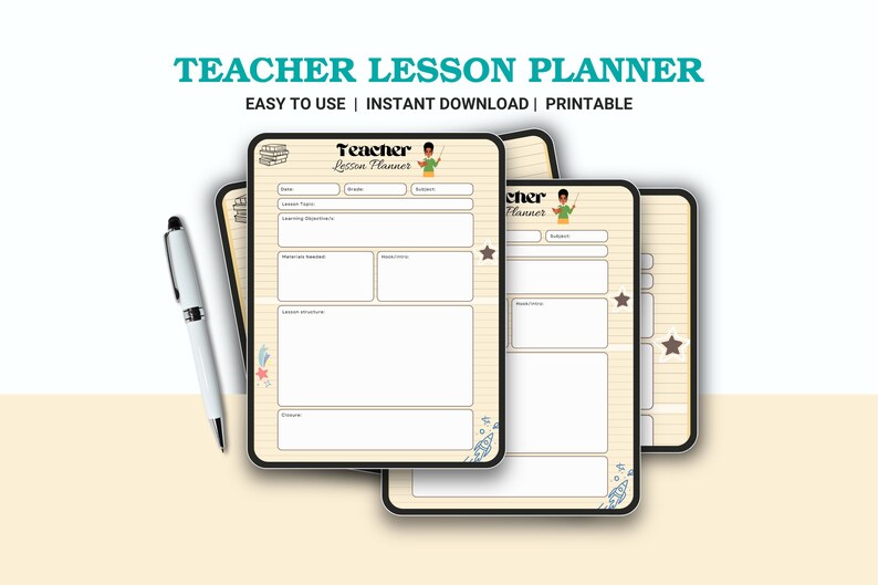 Teacher Lesson Planner PDF – Daily Lesson Plan Template, Homeschool ...