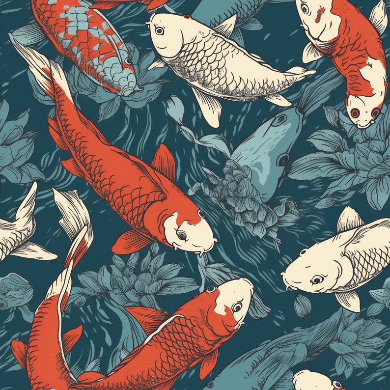 Koi Fish Pattern - Etsy
