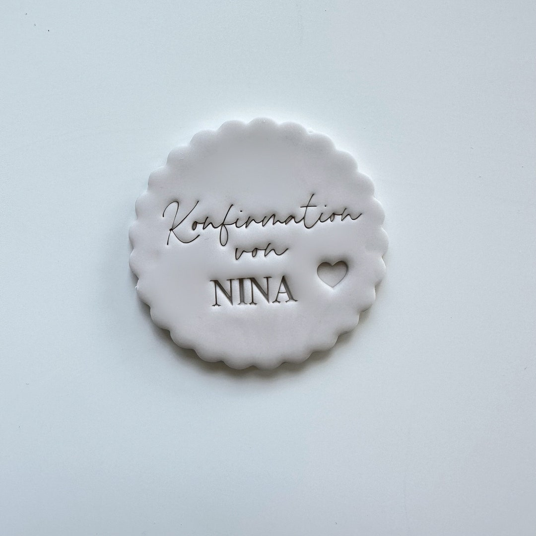 Confirmation With Name Custom Cookie Stamp Fondant Biscuit Cutter - Etsy