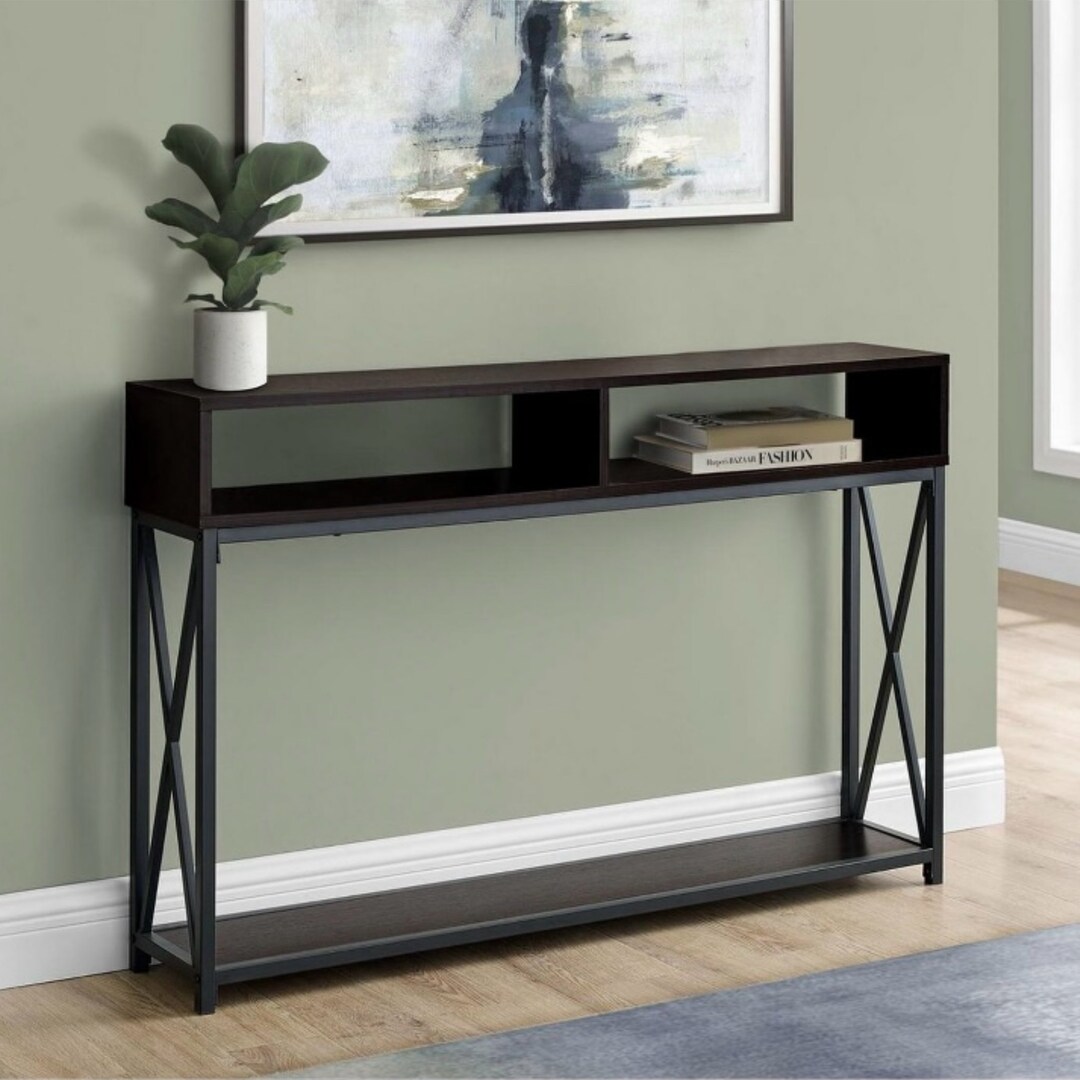 9 Inch Deep Console Table With Storage Shelves - Etsy