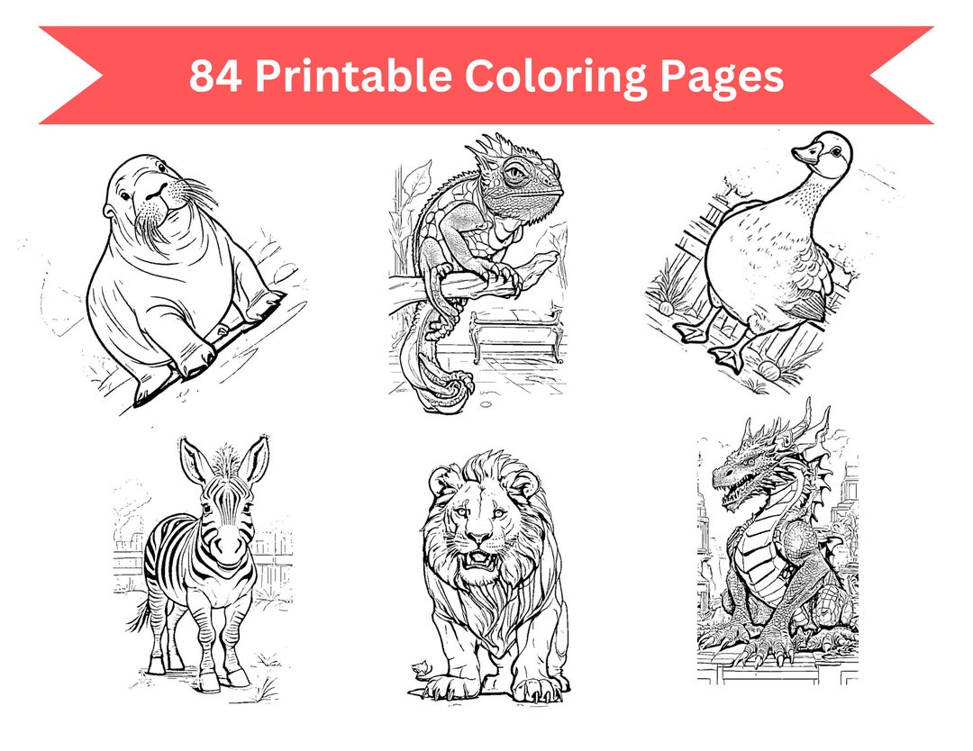 84 Printable Animals Coloring Pages for Kids, Toddlers, Preschoolers ...