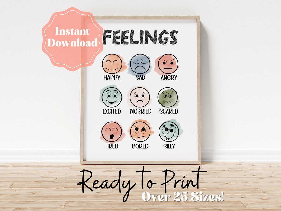 Educational Decoration Poster for Kids Room FEELINGS POSTER ...