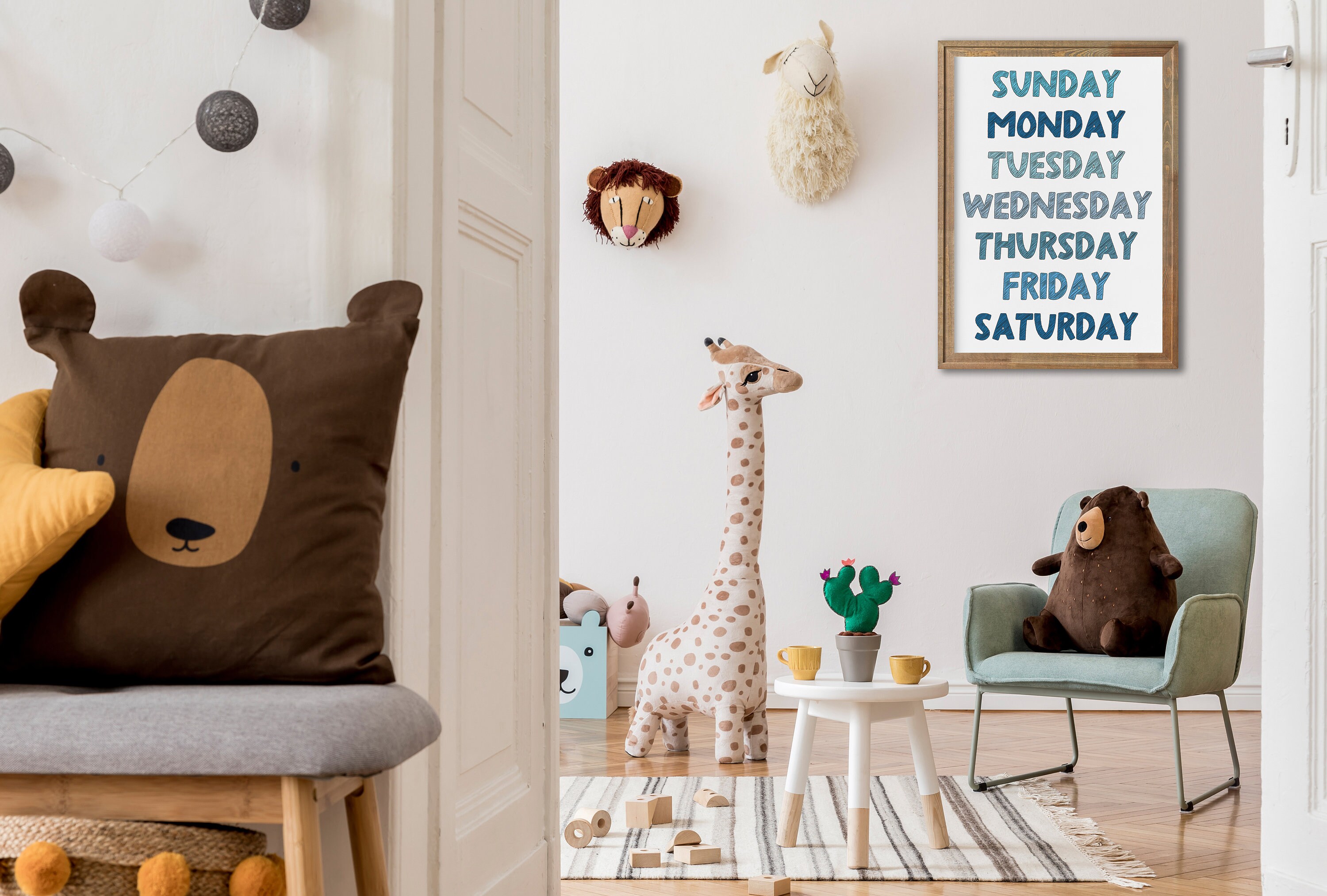 Blue Days of the Week Educational Poster Classroom Decor - Etsy