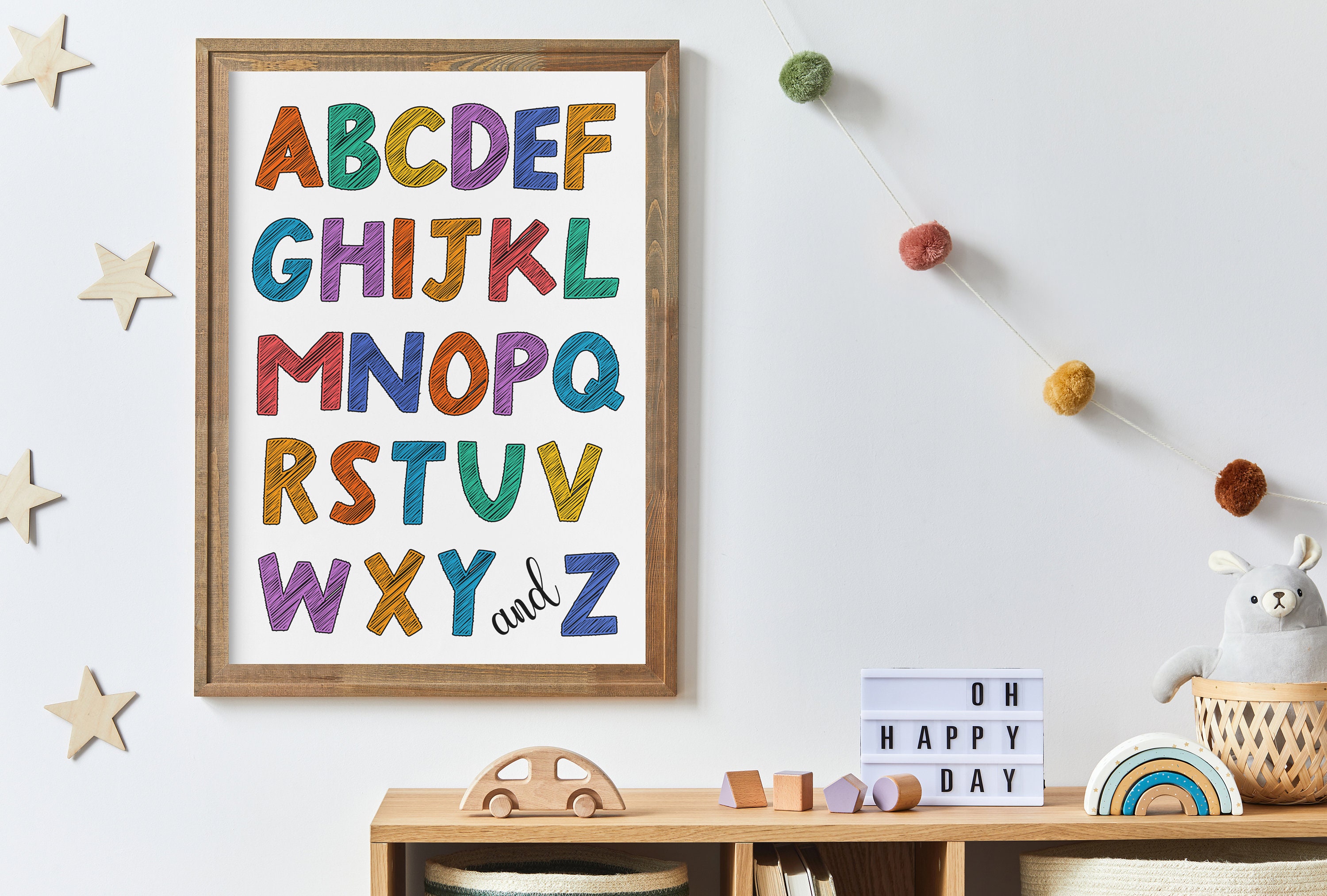 Alphabet Educational Poster ABC Learning Poster Rainbow - Etsy